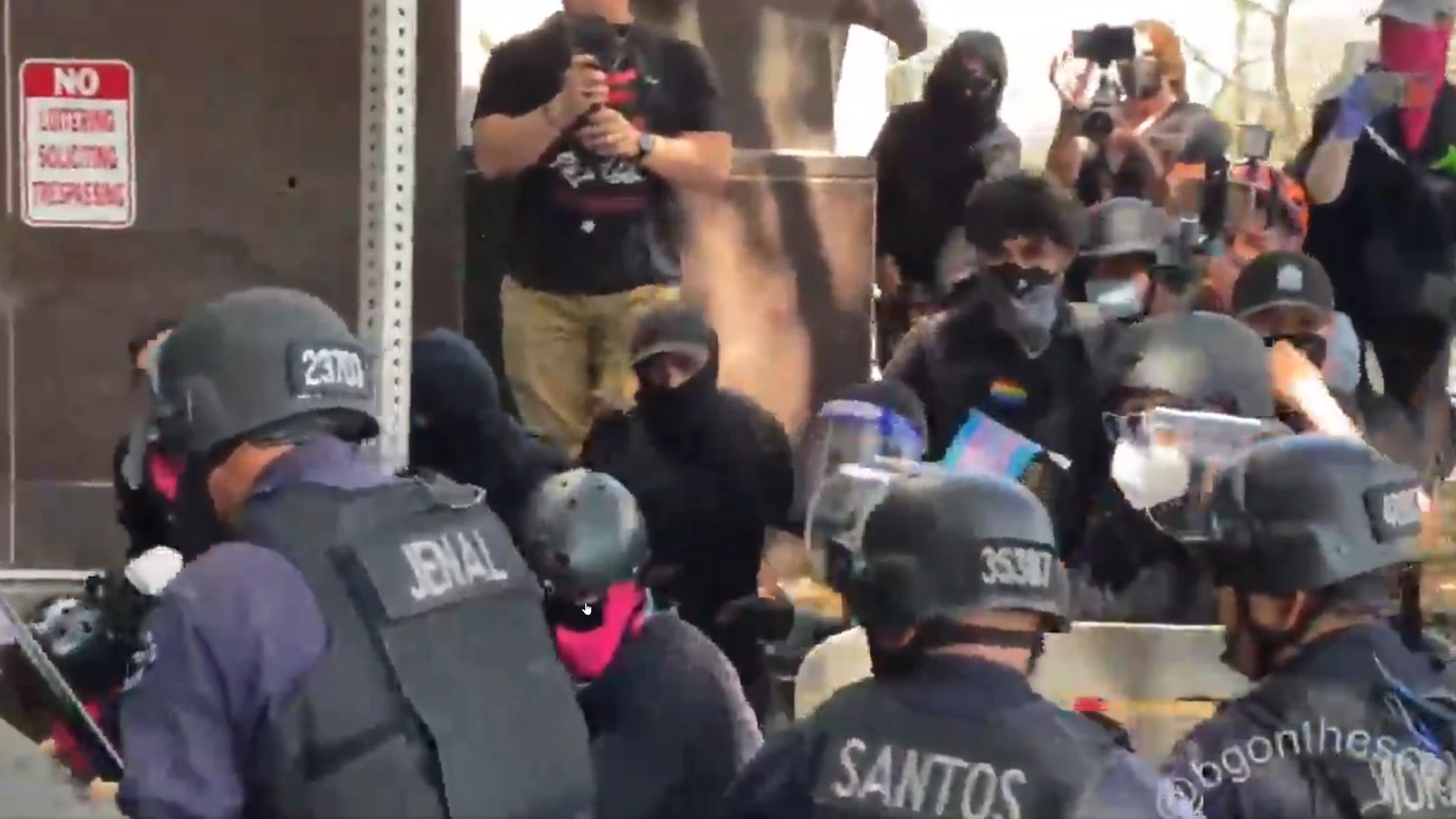 Dozens Arrested as Antifa Clash With Police Outside Los Angeles Spa ...