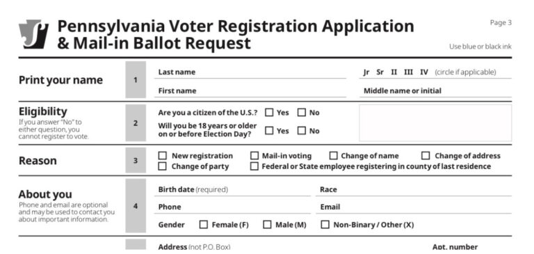 Pennsylvania Abruptly Changes Voter Registration Form, Combines With ...