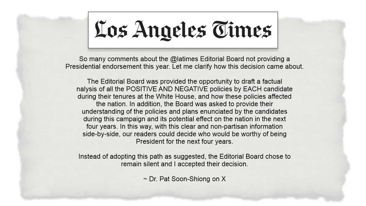 LA Times Editorials Editor Leaves Paper Over Editorial Dispute - The ...
