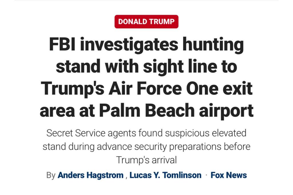FBI Director Says Hunting Stand Found Near Trump’s Air Force One Exit ...